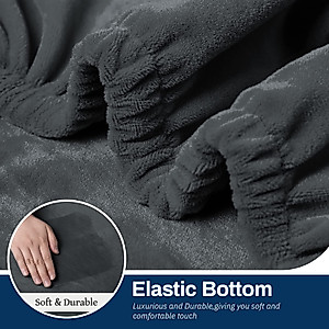 Asnomy Recliner Chair Covers Lazy Boy Recliner Covers with Pockets Stretch Velvet Couch Cover Slipcovers 1-Piece Furniture Protector for Dogs Cats(Recliner,Dark Grey)