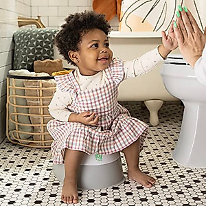 ity by Ingenuity Ready Set Go Potty, Removable Bowl, Non-Skid Bottom, Wide Stable Base, Age 18 Months & Up, White & Grey