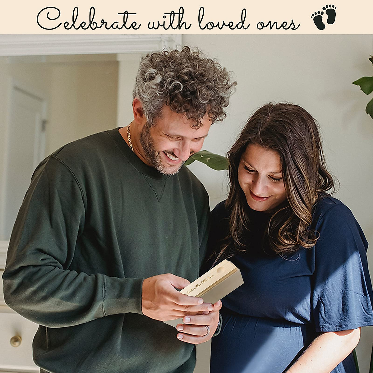 MufHomse Pregnancy Test Keepsake Box Baby Announced Box for Dad Surprise Pregnancy Announcements for Grandparents Baby Keepsake box Pine Wooden Storage Boxes