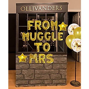 LaVenty Set of 15 From Muggle to Mrs Banner From Muggle to Mrs Balloons Bridal Shower Bachelorette Banner