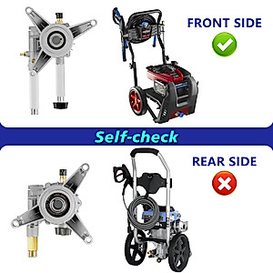 Pressure Washer Pump 7/8" Shaft Vertical, 3000 PSI, 2.4 GPM Power Washer Pump Replacement, Fits Troy Bilt Srmw22g26-EZ Craftsman,Front Facing Inlet Outlet…