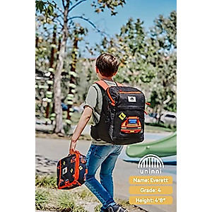 uninni Cute Race Car 16'' Kid’s Backpack for Girls and Boys with Padded, Adjustable Shoulder Straps, Laptop Storage Sleeve, and Storage Pockets for School and Travel, Water-Resistant, BPA Free