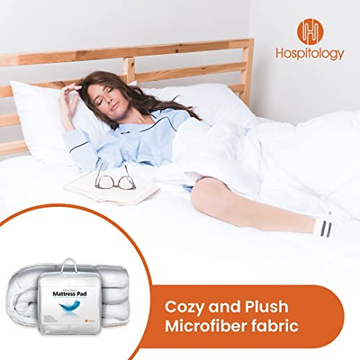 HOSPITOLOGY PRODUCTS Hypoallergenic Mattress Cover- Overstuffed - Deep Pocket - Goose Down Alternative Pillow Top Mattress Topper Twin - 39" W x 75" L