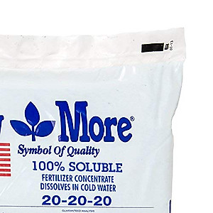 Grow More 5010 All Purpose Fertilizer 20-20-20, 25-Pound , white