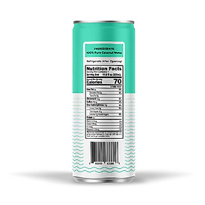 100 Coconuts Pure Coconut-100% Pure Coconut Water - Low Calorie All-Natural Drink with Electrolytes - Naturally Sweet, no preservatives - Non-GMO, 11 fl oz, Pack of 12 (Pure Coconut Water)