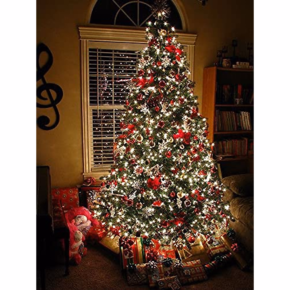 OZS Connectable Outdoor String Lights Waterproof, 2Pack 164ft 400 LED Christmas Tree Lights, 8 Modes Green Wire String Lights for Holiday Party Christmas Decorations, Warm White