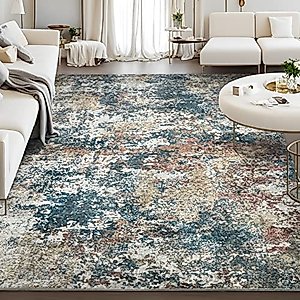 5x7 Indoor Fluffy Abstract Carpet for Bedroom Kitchen Floor Dining/Living Room Washable Plush Throw Large Soft Accent Area Rug Home Office Nursery Decor - Multi