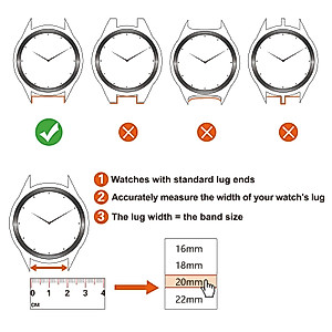 ANNEFIT Calfskin Leather Watch Straps 20mm, Thin Elegant Replacement Watch Band with Gold Buckle (Grey)