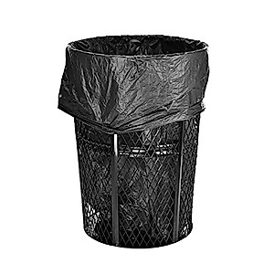 Alpine 48 Gallon Outdoor Trash Can - Commercial Stainless Steel Round Waste Receptacle for Parks, Walking Trails, Office Buildings, Restaurants, Schools, and More(Black Mesh)