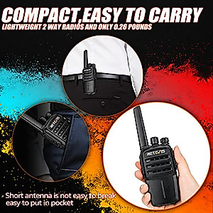 Retevis RT40B Walkie Talkies Long Range for Adults,Rechargeable 2 Way Radios with Built-in High Power Speaker, Lightweight with Emergency Alarm, Portable Two Way Radios (6Pack)