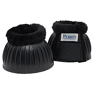 Perri's Double Velcro Fleece Bell Boots, Black, Large