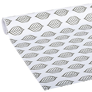 Duck Brand EasyLiner Adhesive Prints Shelf Liner, Grey Pin Feather, 6 Pack, 20 in. x 15 ft. (287794)