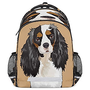 Cavalier King Charles Spaniel Backpack for School, Laptop Backpack Bookbag for Students Travel Business with Reflective Strip