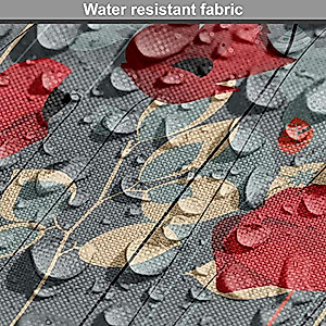 Ambesonne Poppy Flower Water Resistant Fabric by The Yard Abstraction of a Growing Floral Garden Leaves Botanical Modern Nature Decorative Fabric for DIY Upholstery and Home Accents 1 Yard Beige Grey