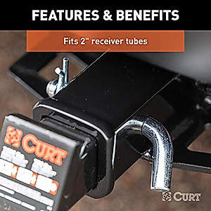 CURT 21504 Trailer Hitch Pin & Clip with Grooved Head, 5/8-Inch Diameter, Fits 2-Inch Receiver