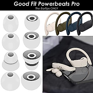 Replacement Ear Tips TEEMADE Silicone Earbuds Buds Set for Powerbeats Pro Beats Flex and Beats X Wireless Earphone Headphones,16 Pieces (Ivory)