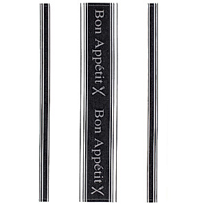 MU Kitchen 100% Cotton Bon Appetit Jacquard Woven Dishtowel, Onyx
