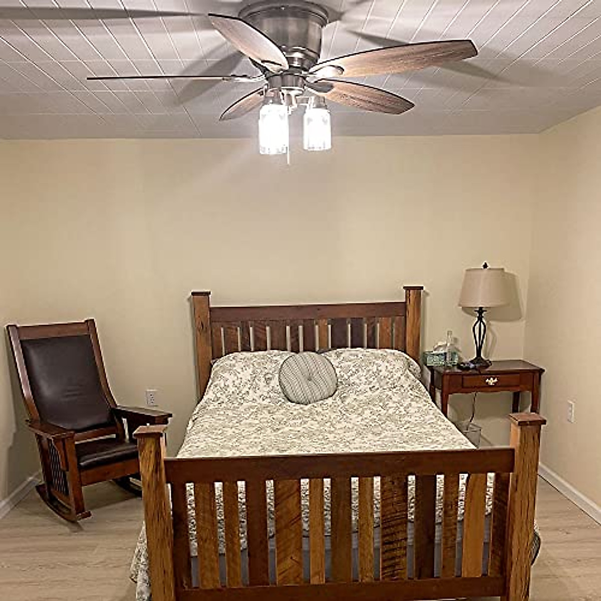 A La Maison Ceilings R104 Bead Board Foam Glue-up Ceiling Tile (256 sq. ft./Case), Pack of 96, Plain White