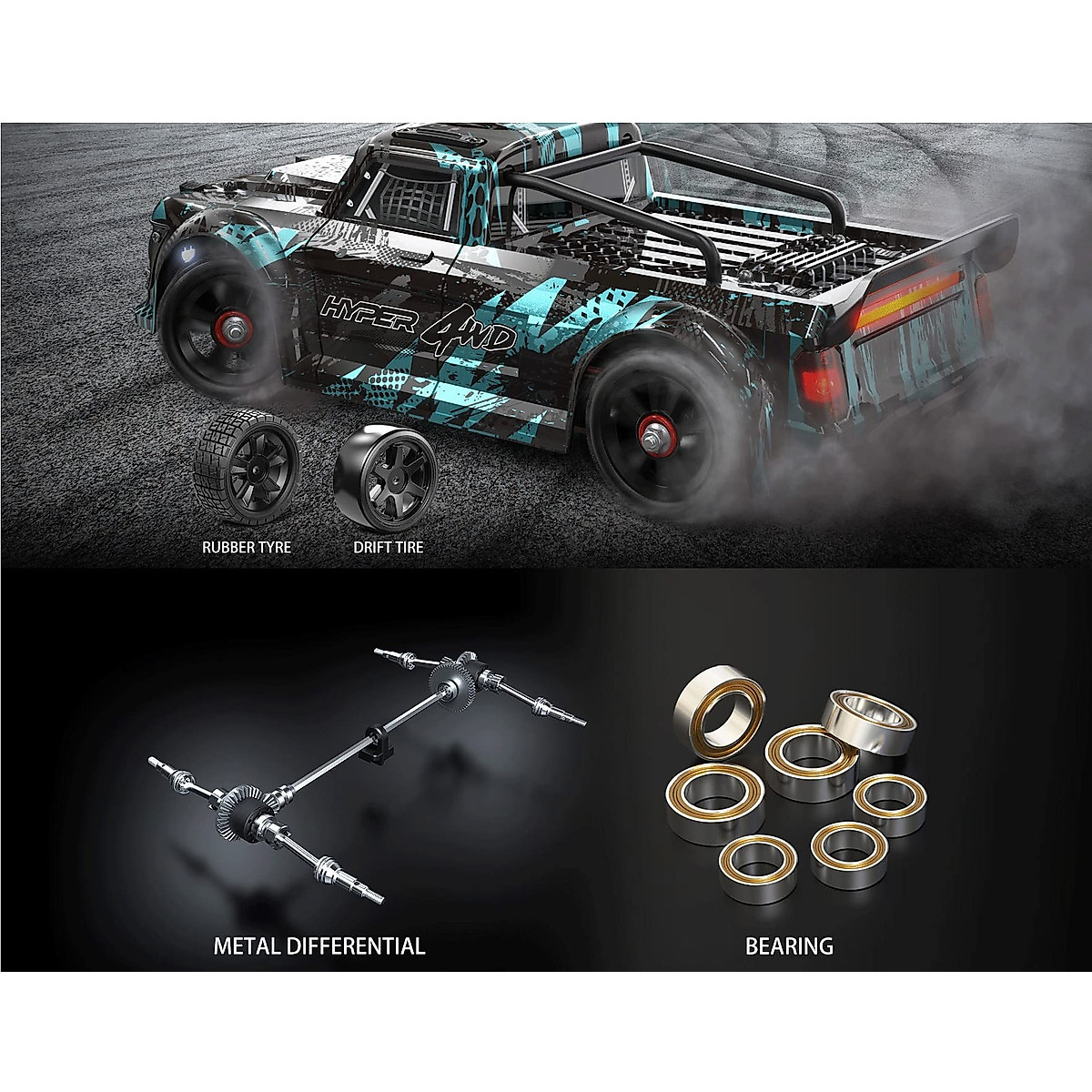 Fenamx 4x4 Brushless Rc Cars 14301 Hyper 4wd Rc Car All-Road RC Drift Car Brushless Scale 2.4G 4wd High Speed Electric,Terreneitor 4x4 Carros,1/14 High Speed Rc Cars Drift for Adults…