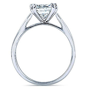 Kobelli Forever One (D-F) Colorless Moissanite Solitaire Ring 2 CTW 14k White Gold, Size 10
