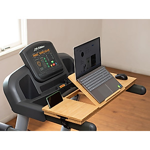 2B Balanced Treadmill Desk Attachment | Fits Treadmills Up to 32" Wide | Crafted from Bamboo | Adjustable Height for Better Posture | Securely Holds Laptop, iPad, Phone, Book