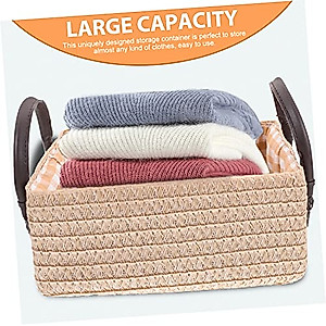 ibasenice 2pcs Storage Basket Clothes Storage Seagrass Woven Toy Basket Open Storage Bin Toy Storage Container Wood Basket Woven Storage Bins Household Clothes Basket Storage Box Pp Wardrobe