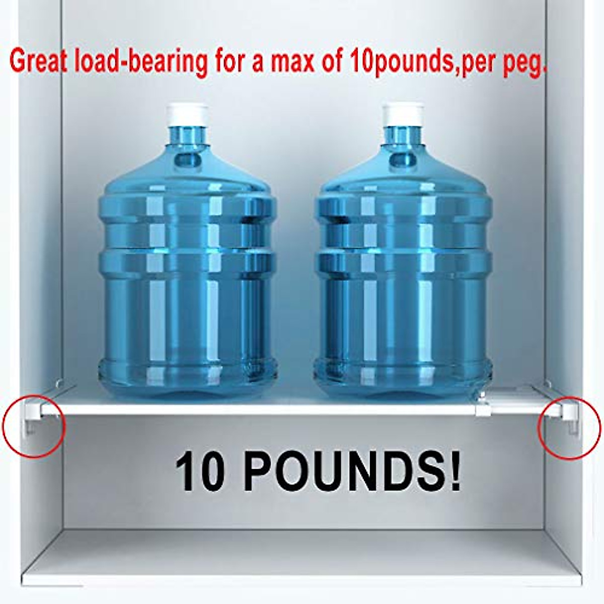 BasedFloor Punch Free Shelf Support Peg-Self Adhesive Shelves Clips for Kitchen Cabinet Book Shelves-Strong Partition Holders Pin for Closet Brackets Clapboard Layer-Load Bearing 10 Pounds