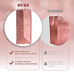 LadyRosian 12 Pcs Reusable Glossy Rose Gold Gift Bag, Non-woven Tote Grocery Bag with Handle, Foldable Party Favor Gift Bags for Bridesmaid, Wedding, Party, Birthday, Valentines, Proposal