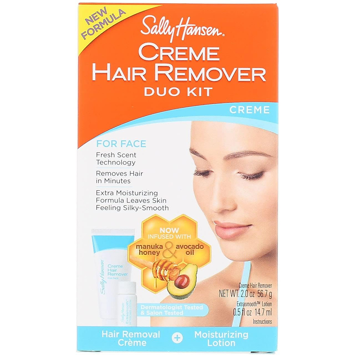 Sally Hansen Creme Hair Remover Kit for Face, Lip and Chin (Case of 6)