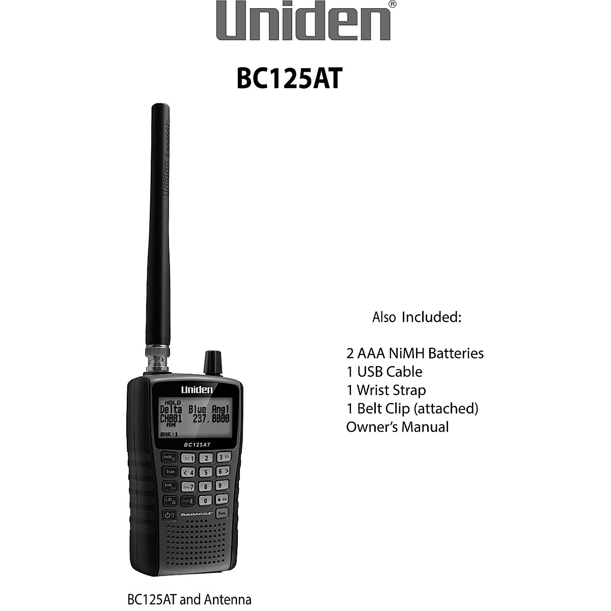 Uniden BC365CRS 500 Channel Scanner and Alarm Clock with Snooze, Sleep, and FM Radio with Weather Alert, Search Bands & Bearcat BC125AT Handheld Scanner. 500 Alpha-Tagged Channels