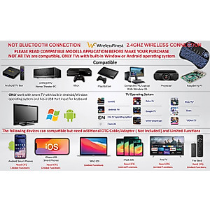 Wireless Mini Keyboard Remote Control Touchpad Mouse Combo Controller with RGB Backlit for Android TV Box Smart TV with OS+USB PC Computer Laptop Window OS HTPC Home Theater PC + USB 2.4GHz Dongle