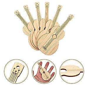 NUOBESTY 6pcs Blank Bookmarks with Hole Cello Shape Bamboo Cutouts Unfinished Vintage Bookmarks for DIY Bookmarks Tag