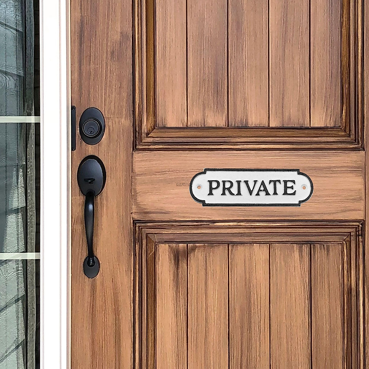 AuldHome Design Garden Gate Cast Iron Signs (Set of 2); Rustic Plaques in Black and White Farmhouse Style for GARDEN and PLEASE CLOSE THE GATE