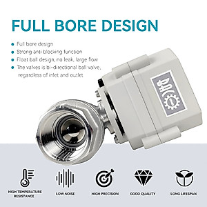 BACOENG 2 Way Motorized Ball Valve, 1 Inch DN25 Electrical Ball Valve, 110VAC Stainless Steel Electric Water Valve