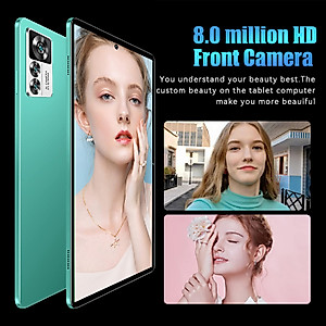 Yoidesu 10.1 Inch 4G LTE Tablet for Android 12, Octa Core CPU, 8GB RAM 256GB ROM, 2.4G 5G WiFi, 8MP Front 16MP Rear, 7000mAh, BT5.0, 1080 FHD, Support Gravity Sensing, GPS, Glonass, Green