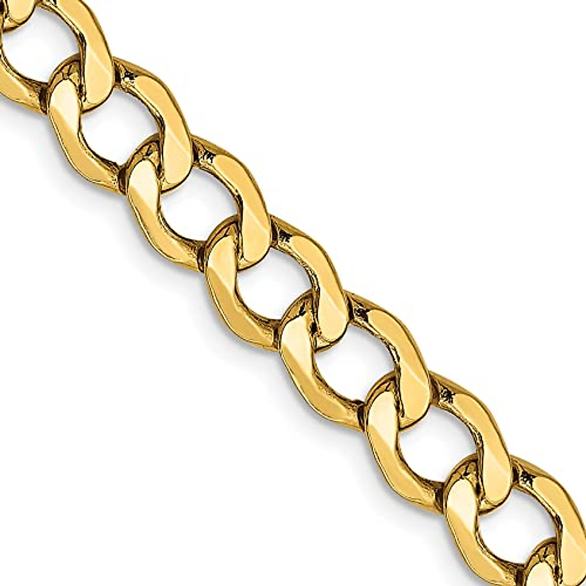 IceCarats 10K Solid Yellow Gold 6.5mm Curb Link Chain Necklace 24 inch