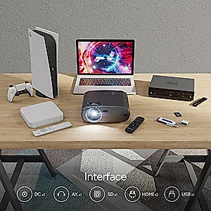 Native 1080P 15000 Lumens Projector, WEWATCH Portable 2.4G 5G Projector with WiFi and Bluetooth Mini Movie Projector, 200" Display 230 ANSI Lumens Video Projector for Home Outdoor, HDMI, VGA, USB