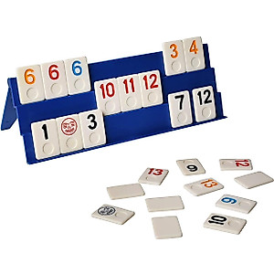 Point Games, Classic Rummy Cube Game, with Full-Size Three Tier Exclusive Folding Playing Racks, 2-4 Players, Great Gift