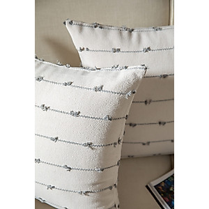 Caflife Boho Throw Pillow Covers 20x20 inches Beige and Grey, Set of 2 Modern Farmhouse Decorative Pillow Covers for Couch Bed, Living Room