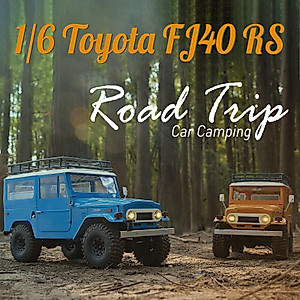 EAZYRC X FMS 1/10 Toyota Land Cruiser FJ40 RS with Licensed RC Truck Blue, All Terrain Waterproof 4WD 35T 550 Motor RC Crawler for Adult,2.4Ghz Remote Control, No Battery (yellow)