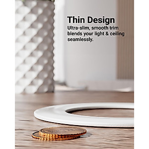 Sunco 12 Pack Goof Rings for 4 Inch Recessed Lights White Can Light Goof Trim Ring, Outer Diameter 6.7-inch, Inner Diameter 4.25-inch, Durable Plastic Design, Matte Finish, Flush Mount