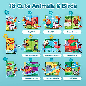 Soft Baby Books 0-6 Months,Cloth Crinkle Book Sensory Baby Toys,Sensory Touch Early Learning Stroller Toys for Infants Toddler Gifts Toy