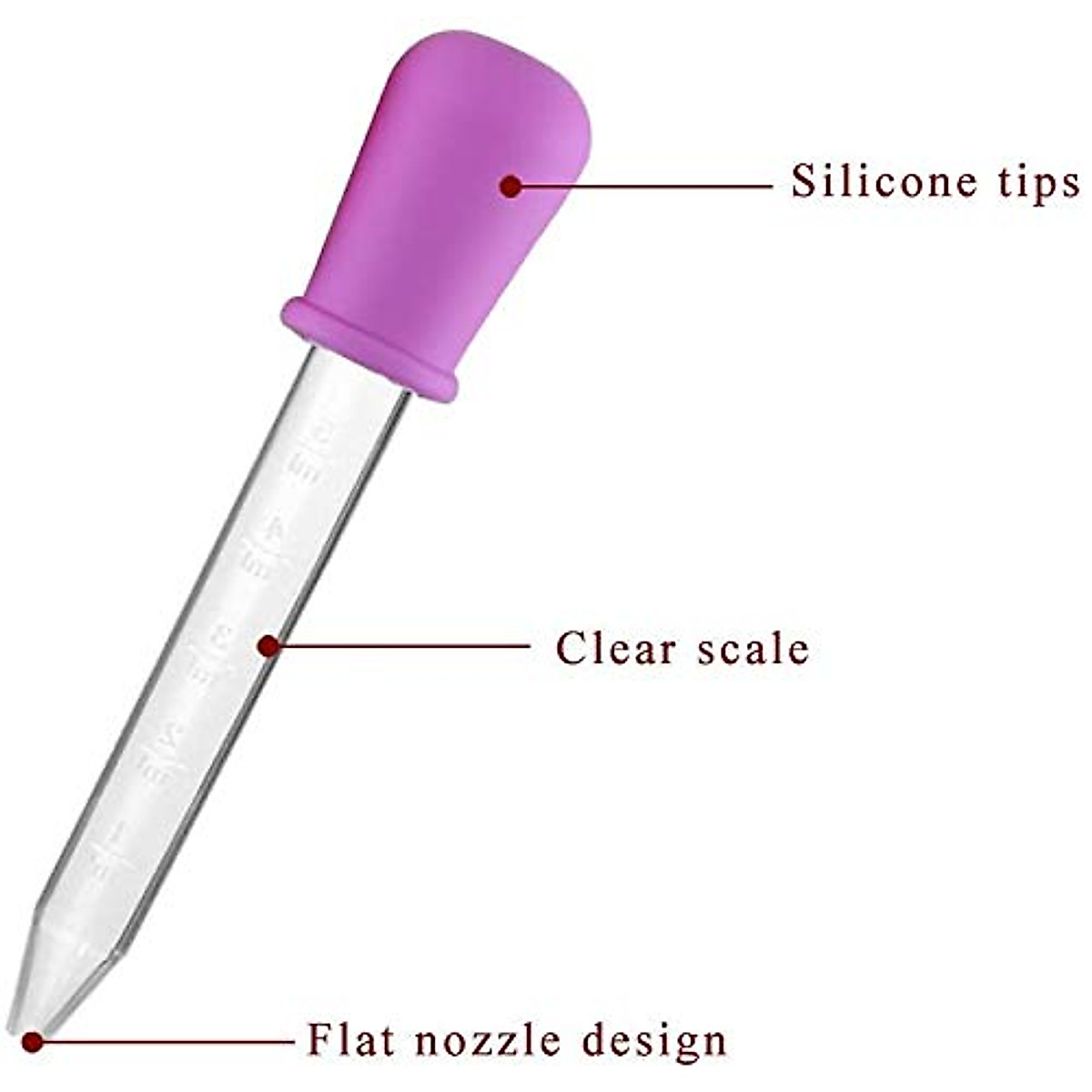 vaoruteng 8 Pack Liquid Droppers Silicone 5ml Clear Liquid Medicine Eye Dropper with Bulb Tip for Kids Candy Mold