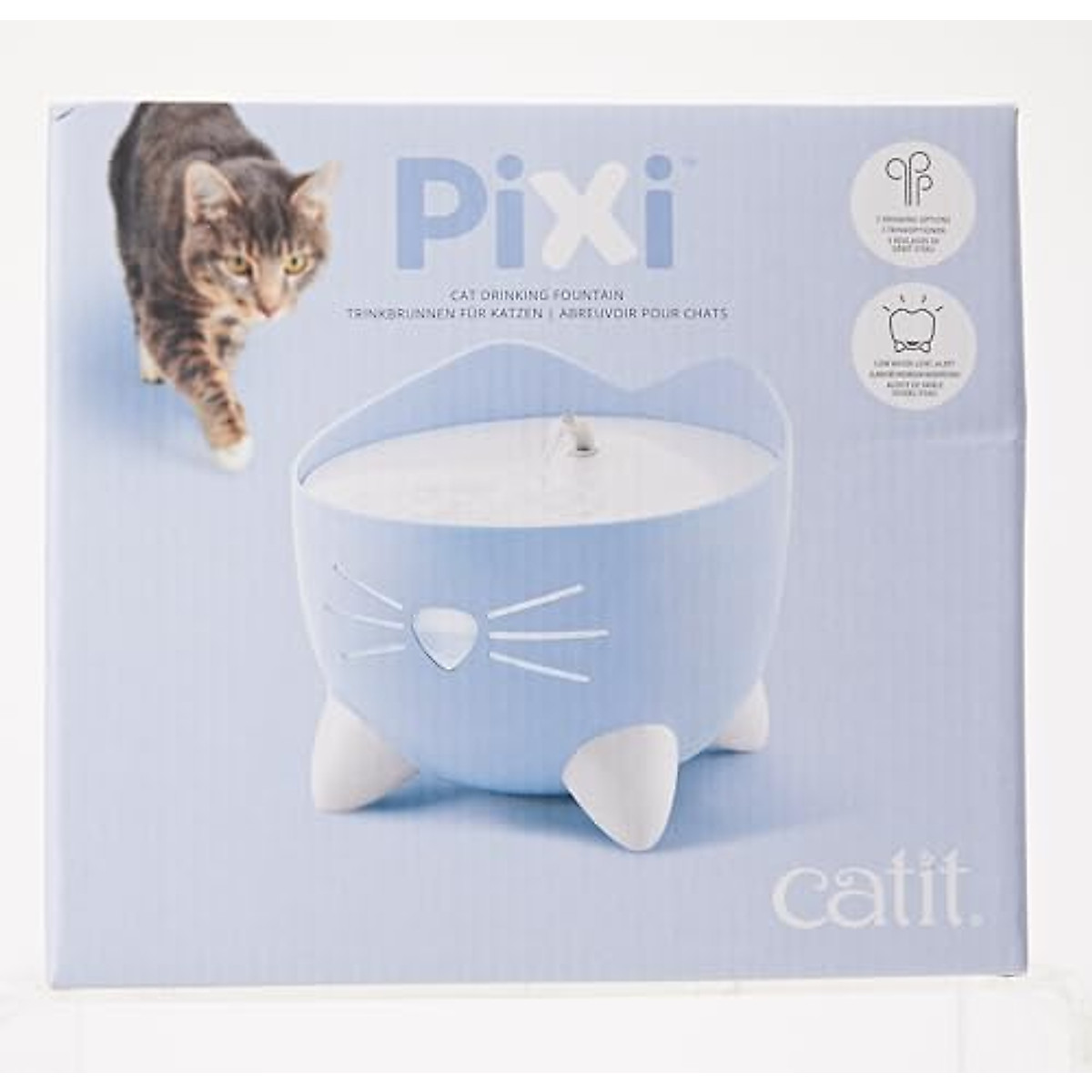 Catit PIXI Cat Drinking Fountain, Running Water Fountain, Blue