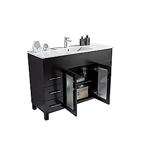 Laviva Nova 48 - Espresso Cabinet Ceramic Basin Countertop