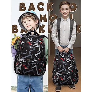 BLUEFAIRY Boys Backpacks for Teenage Kids Elementary School Bags Sturdy Middle School Bookbags Lightweight Waterproof Presents Gift Age 5-10
