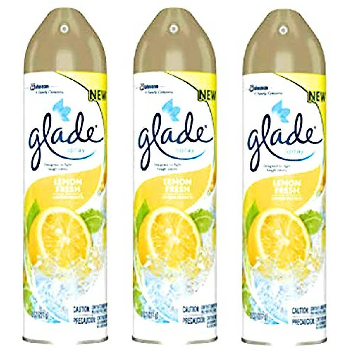 Glade Air Freshener Spray - Lemon Fresh - Net Wt. 8 OZ (227 g) Per Can - Pack of 3 Cans