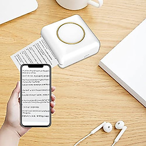 Mini Thermal Printe-r,Mobile Printe-r,Wireless Thermal Printe-r,Thermal Bluetooth Label Printe-r Portable Smart Photo Printe-r for iOS & Android