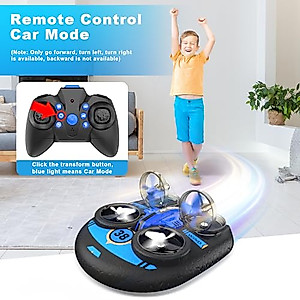 Oddire Mini Drone for Kids 8-12 & Adults, Drones & Cars 2 in 1 Toy with One Key Take Off-Landing, Altitude Hold, Headless Mode, 360° flip, Car Mode, 2 Batteries, Kids Toys for Boys and Girls
