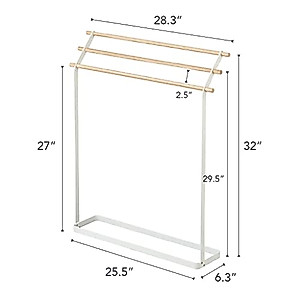 Yamazaki Home Tosca Bath Towel Hanger – Bathroom Holder Rack Organizer.,White